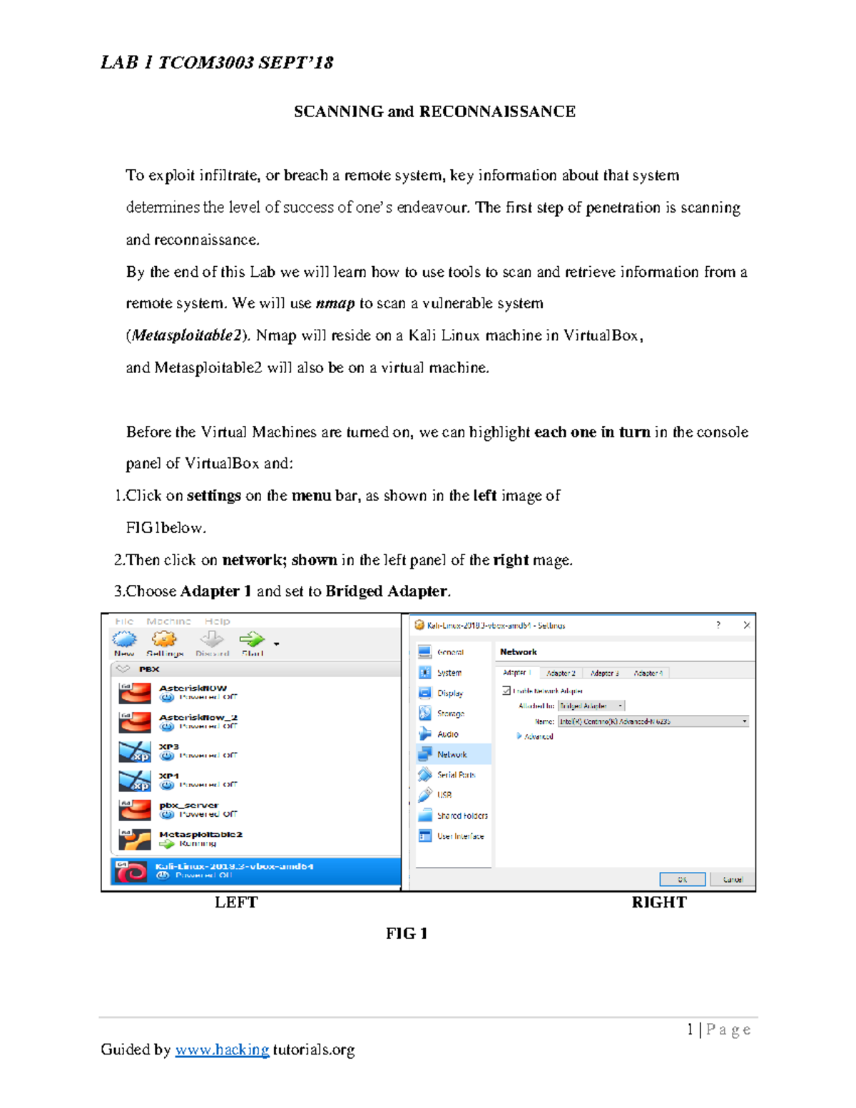 LAB 1 Scanning & Reconnaissance V1 - 1 | P a g e SCANNING and ...