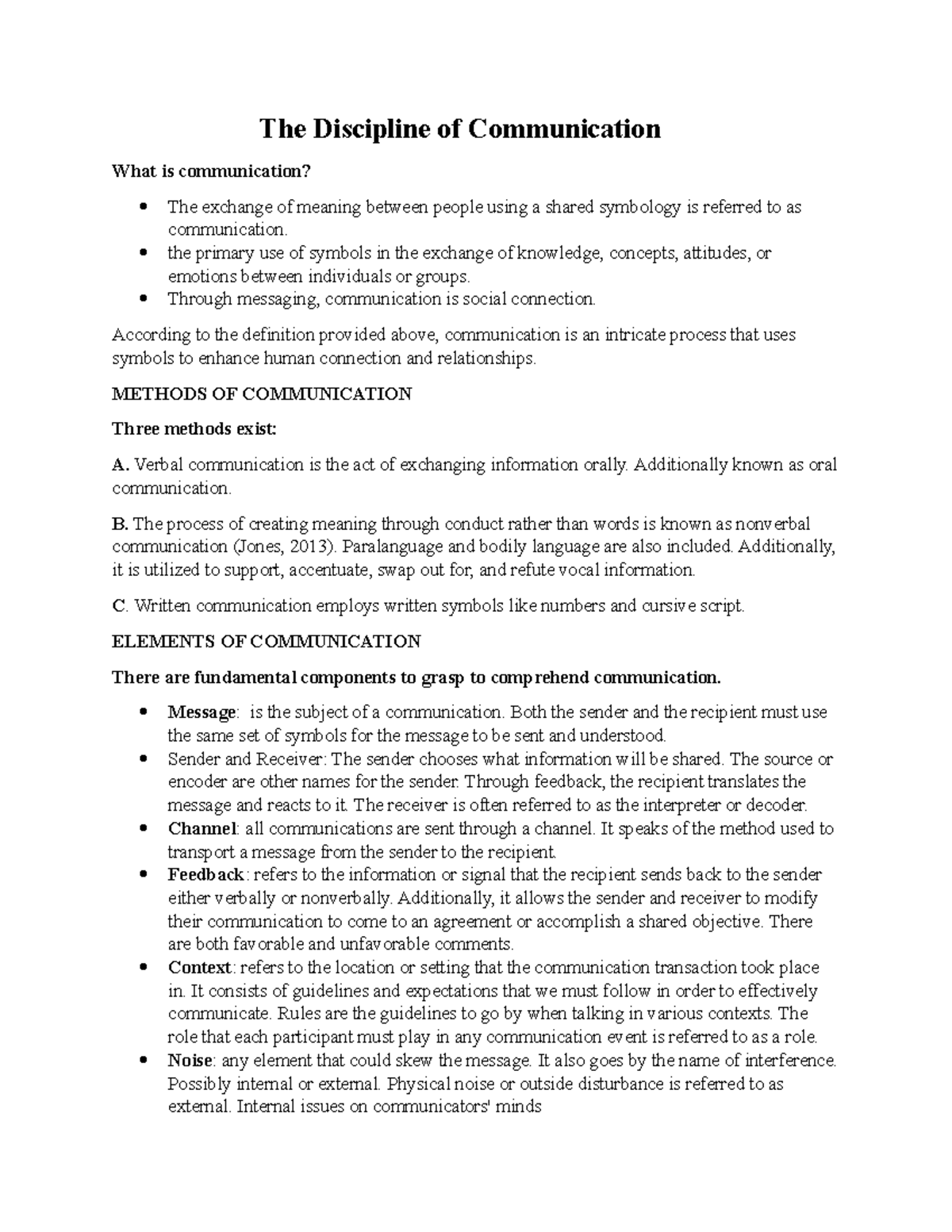 The Discipline of Communication - the primary use of symbols in the ...
