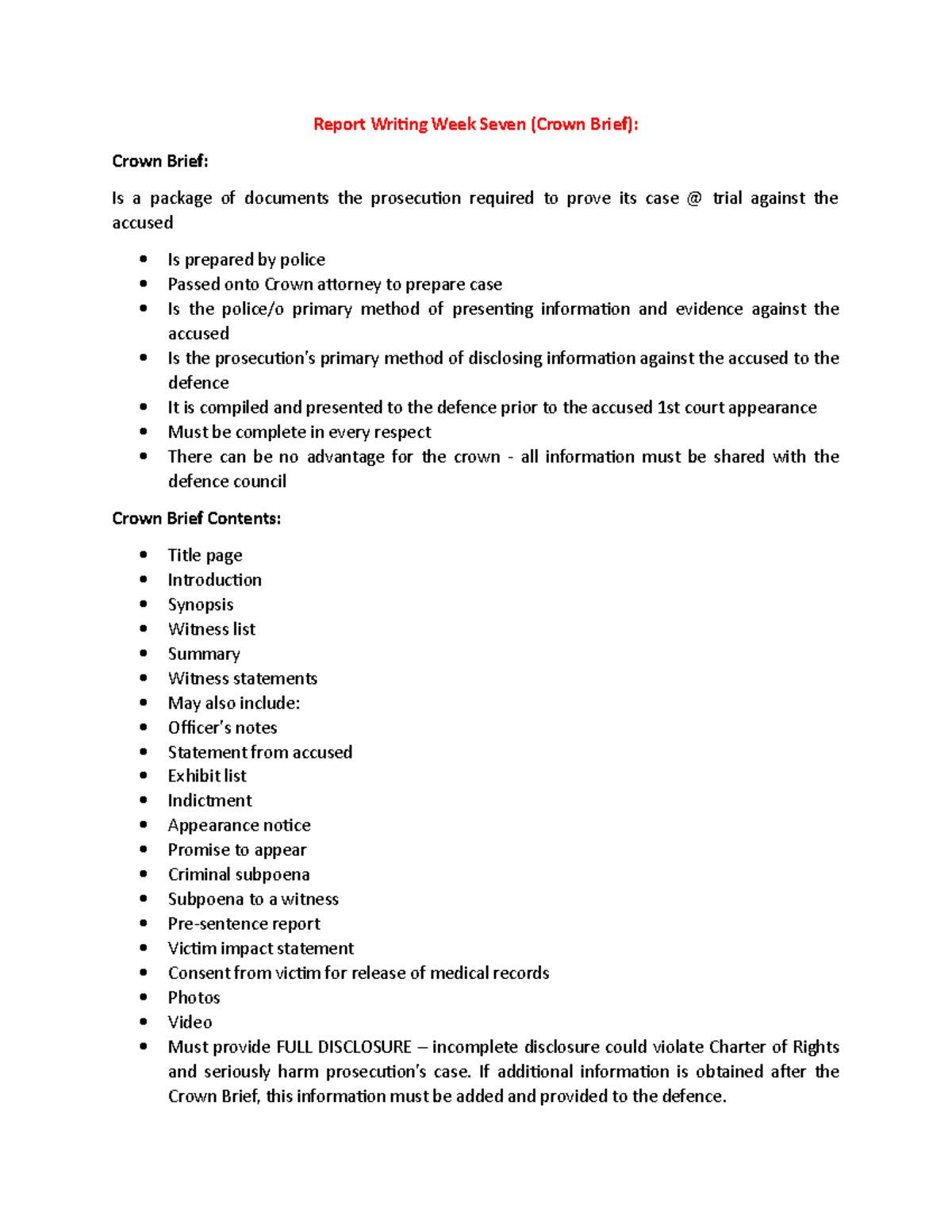 Report Writing Week Seven - If additional information is obtained after ...