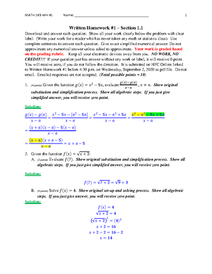 Quiz #3 - work assignment - MATH 165 - HFC - Studocu