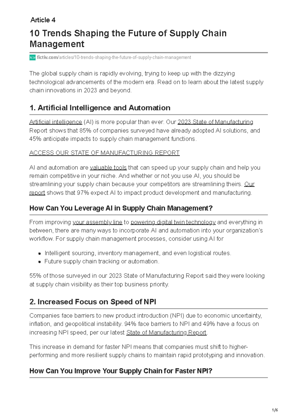 4 - assignment on SCM - 10 Trends Shaping the Future of Supply Chain ...