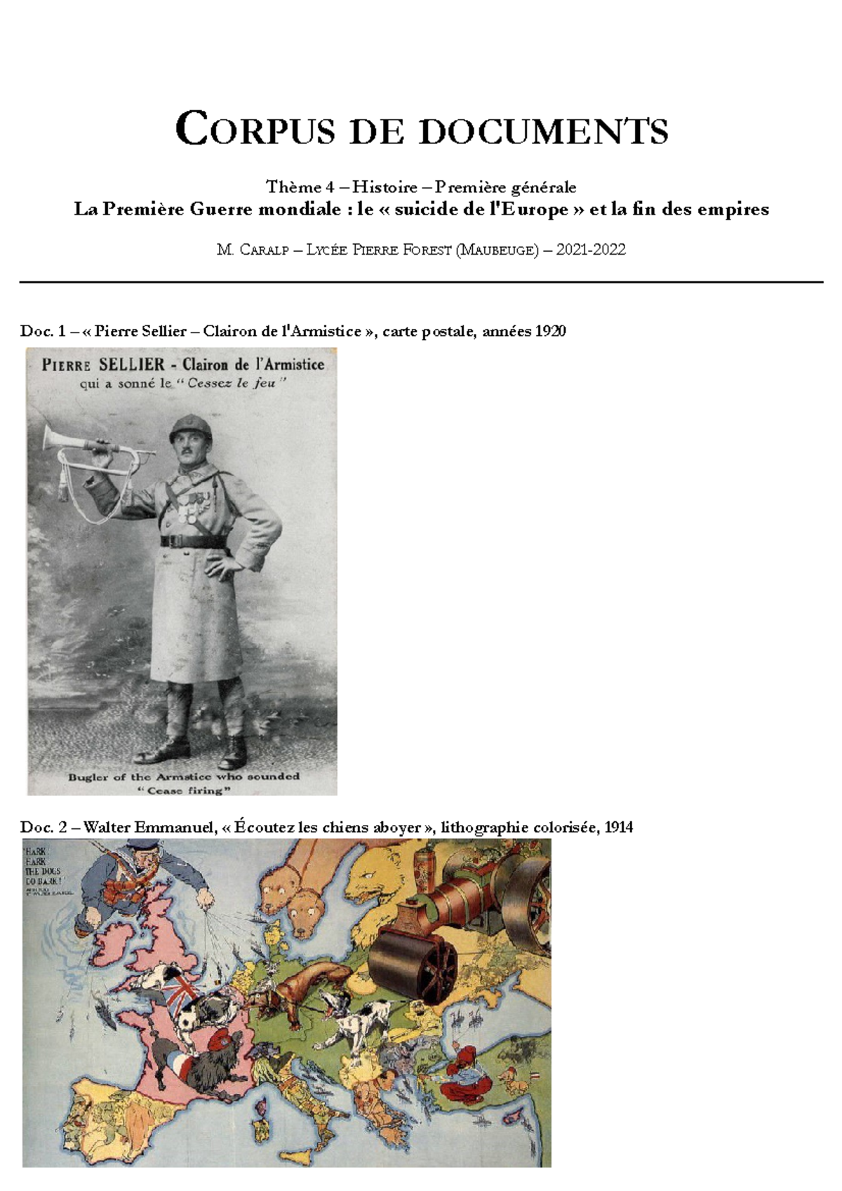 1Ã¨re - H4 - Corpus documents - CORPUS DE DOCUMENTS Thème 4 – Histoire ...