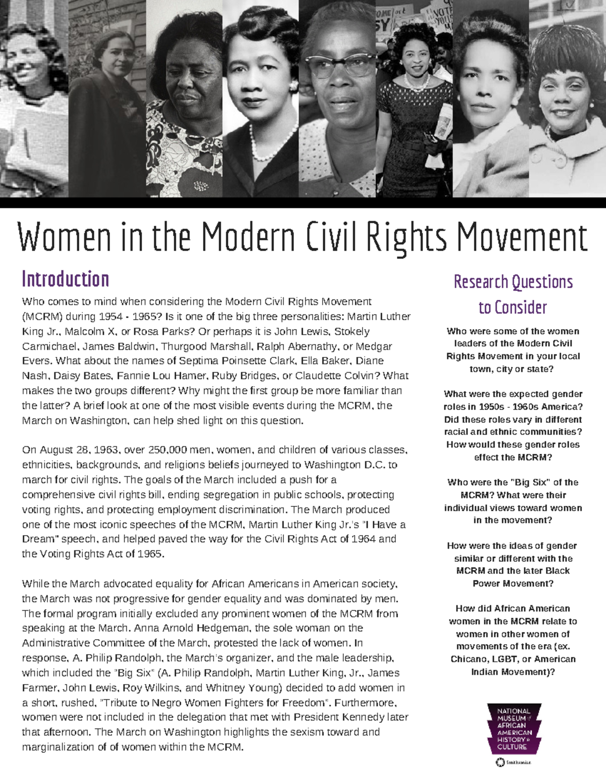 Black women civil rights movement 5 - Women in the Modern Civil Rights ...