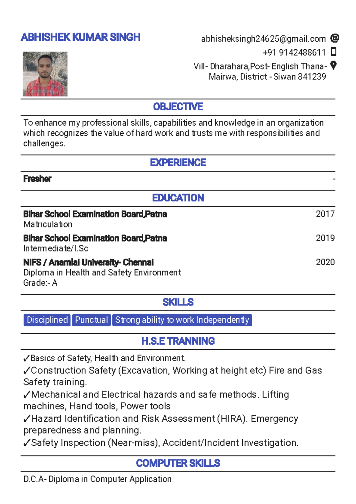 CV 2022072119370686 - Hey - 2017 2019 2020 ABHISHEK KUMAR SINGH , @ O ...