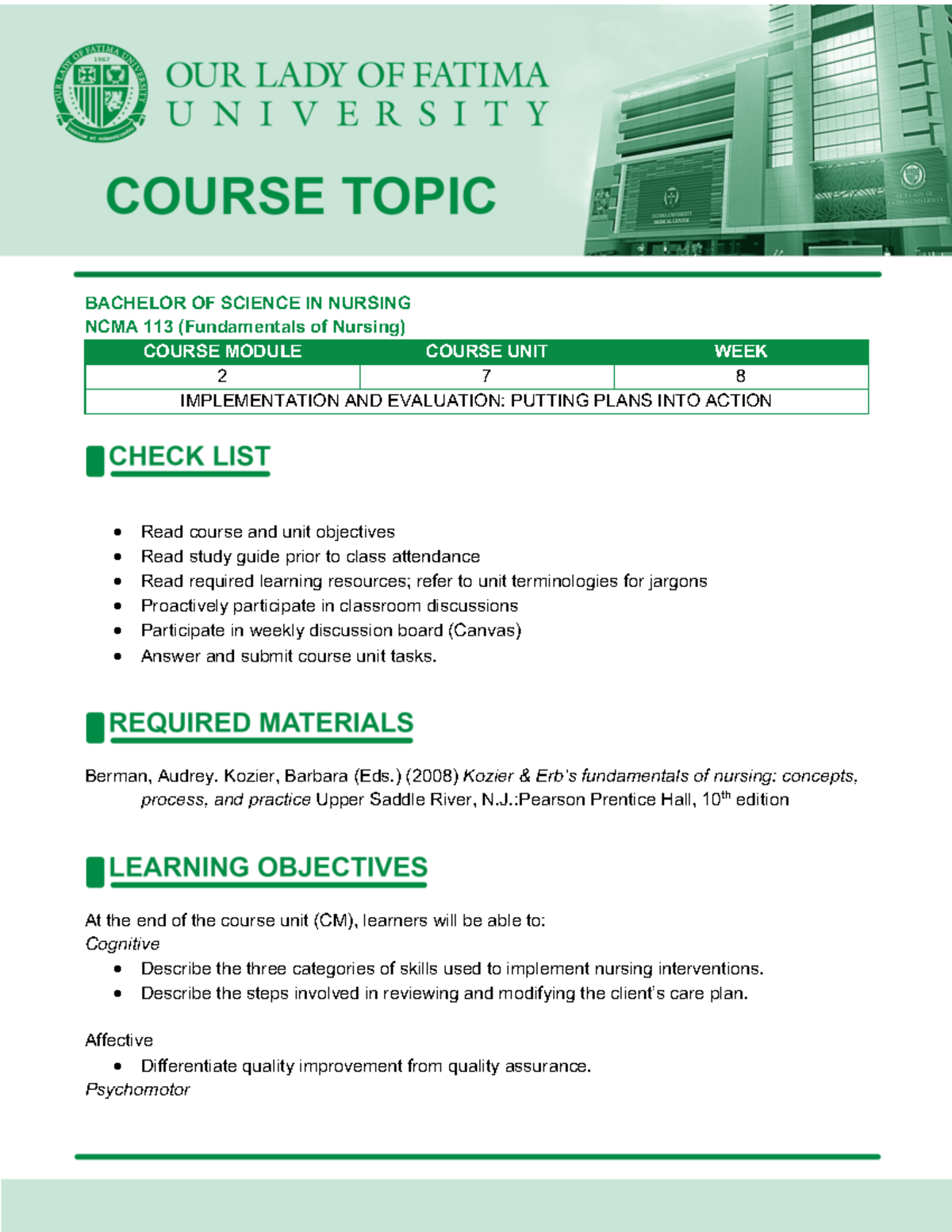FU-M2-CU7 LEC Implementation and Evaluation- Putting Plans into Actions ...