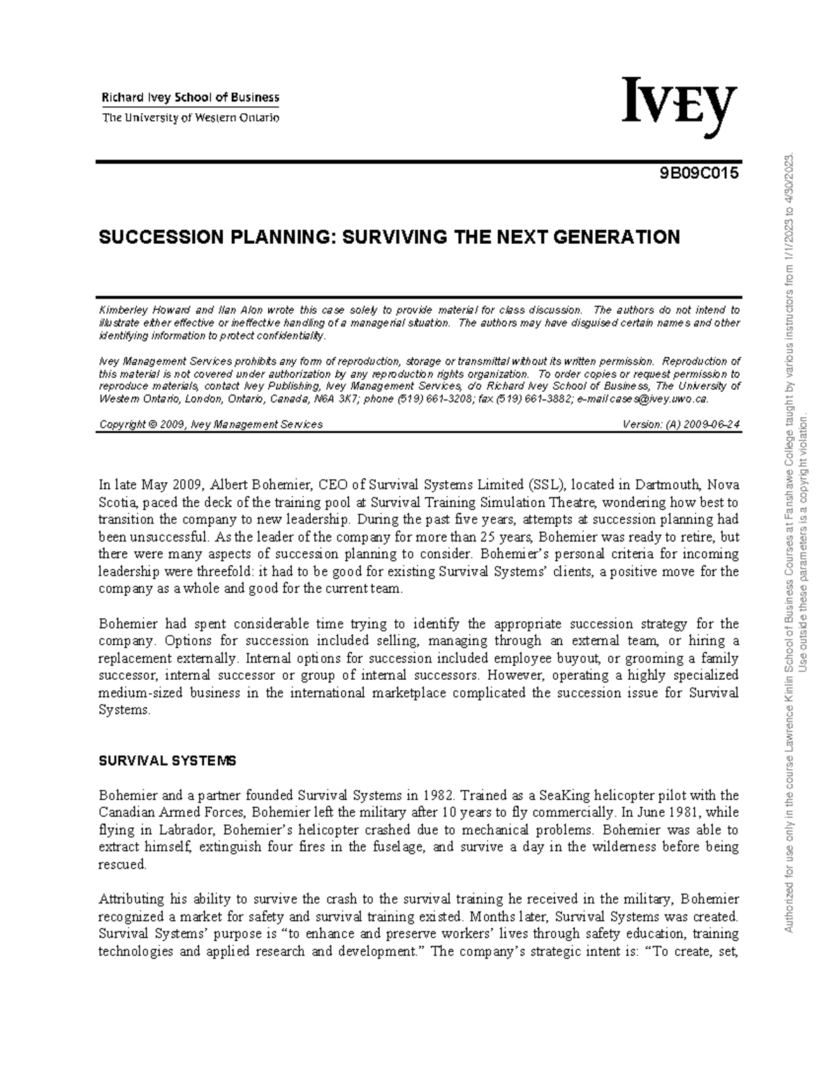 W23 MGMT 6137 Module 3 Succession Planning - Surviving the Next ...