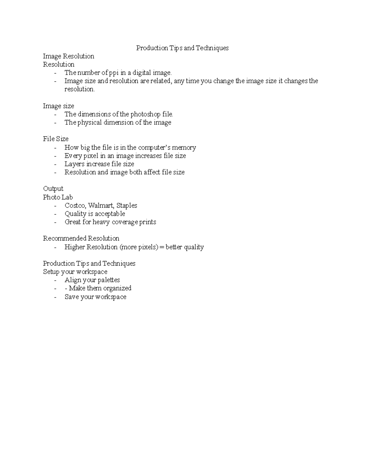 Production Tips and Techniques (Week 6 - Production Tips and Techniques ...