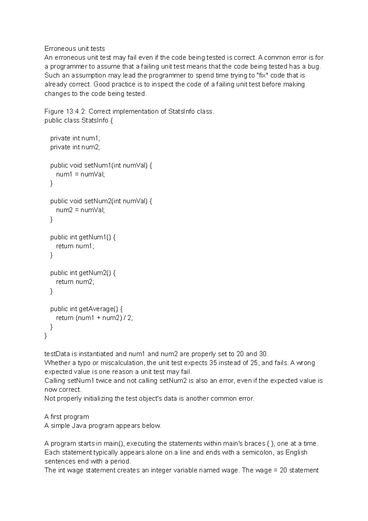 5 - practice material - Erroneous unit tests An erroneous unit test may ...