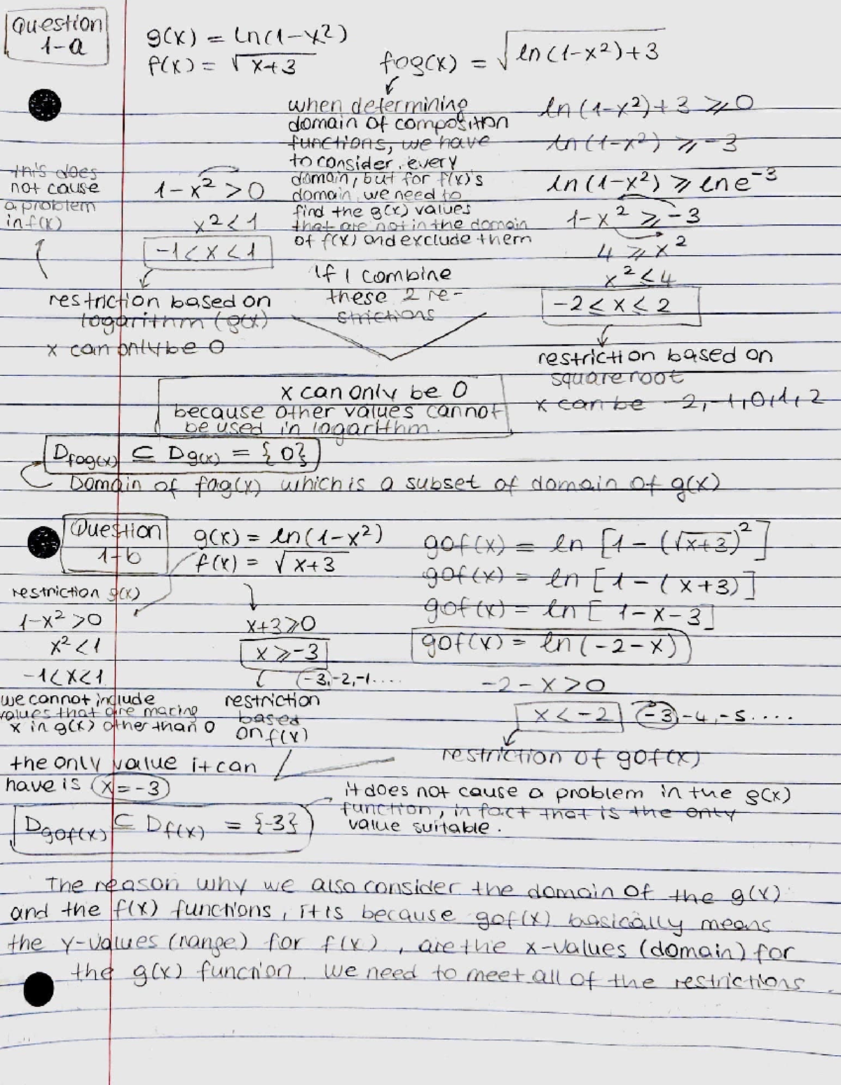Calculus-Homework - Calculus Notes - Question 9(x) fog(x) in f(x) when ...