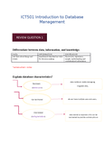 Database Managment System - ICT501 - Studocu