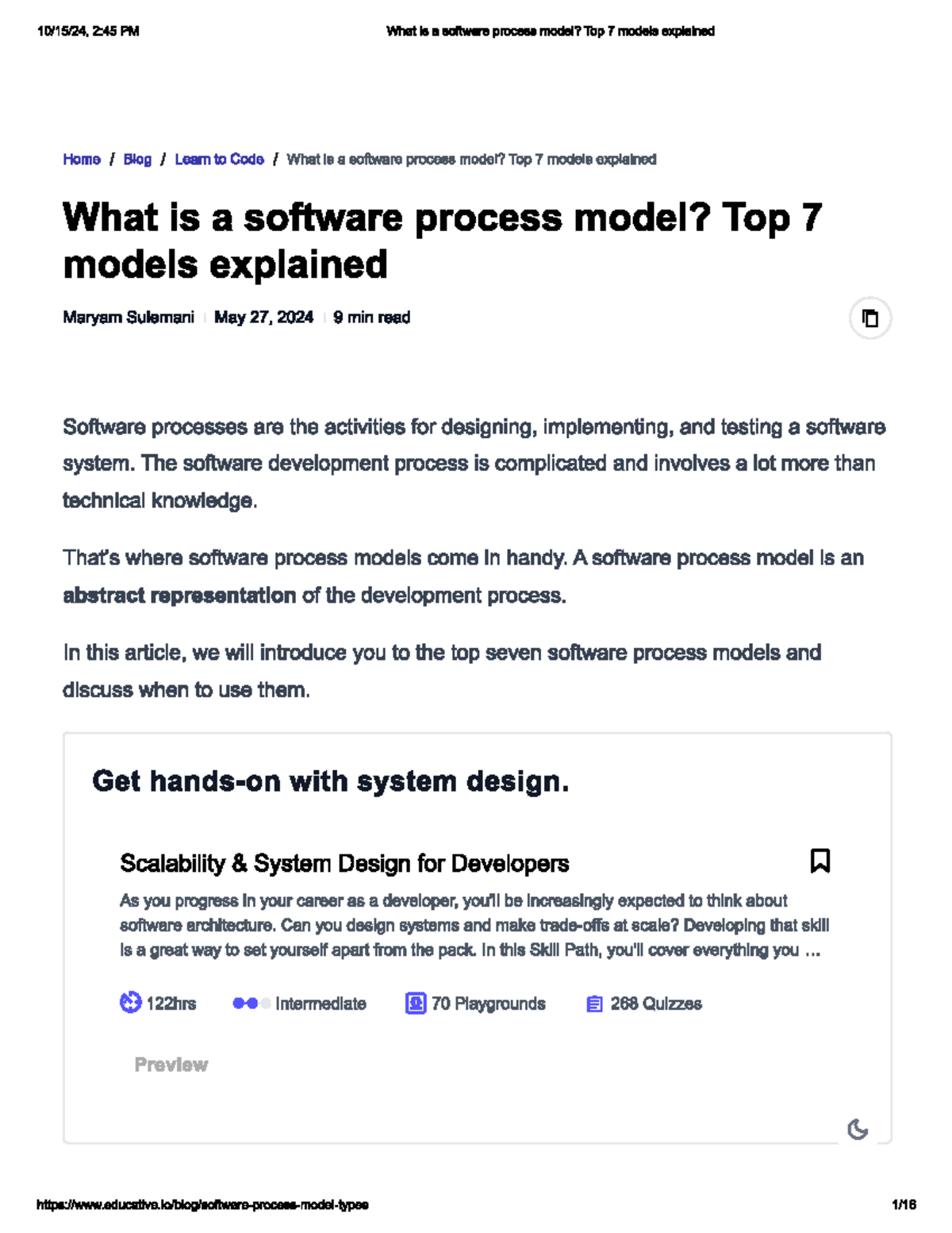 Process in software development - Copy - 2:45 PM What is a software ...