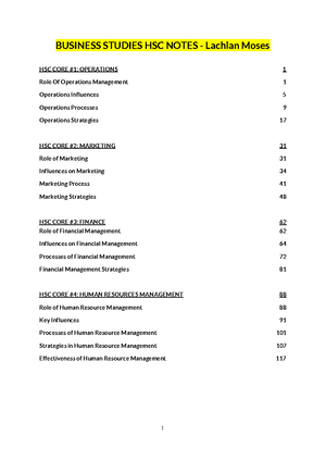 HSC - Operations - HSC Topic: Operations Role of operation management ...