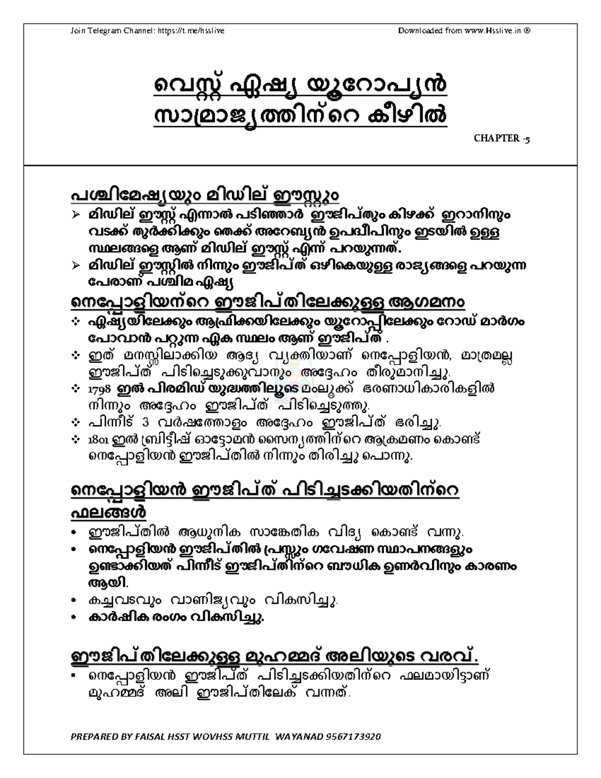 Hsslive-xii-islamic-history-5 WEST ASIA Malayalam PDF - CHAPTER - - Studocu