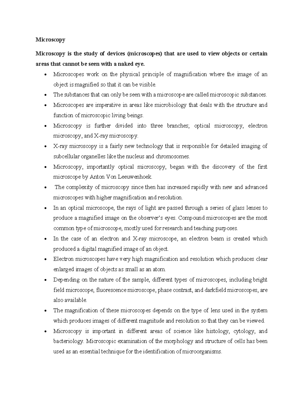 Microscopy - Notes on microscope is discussing its usage and features ...