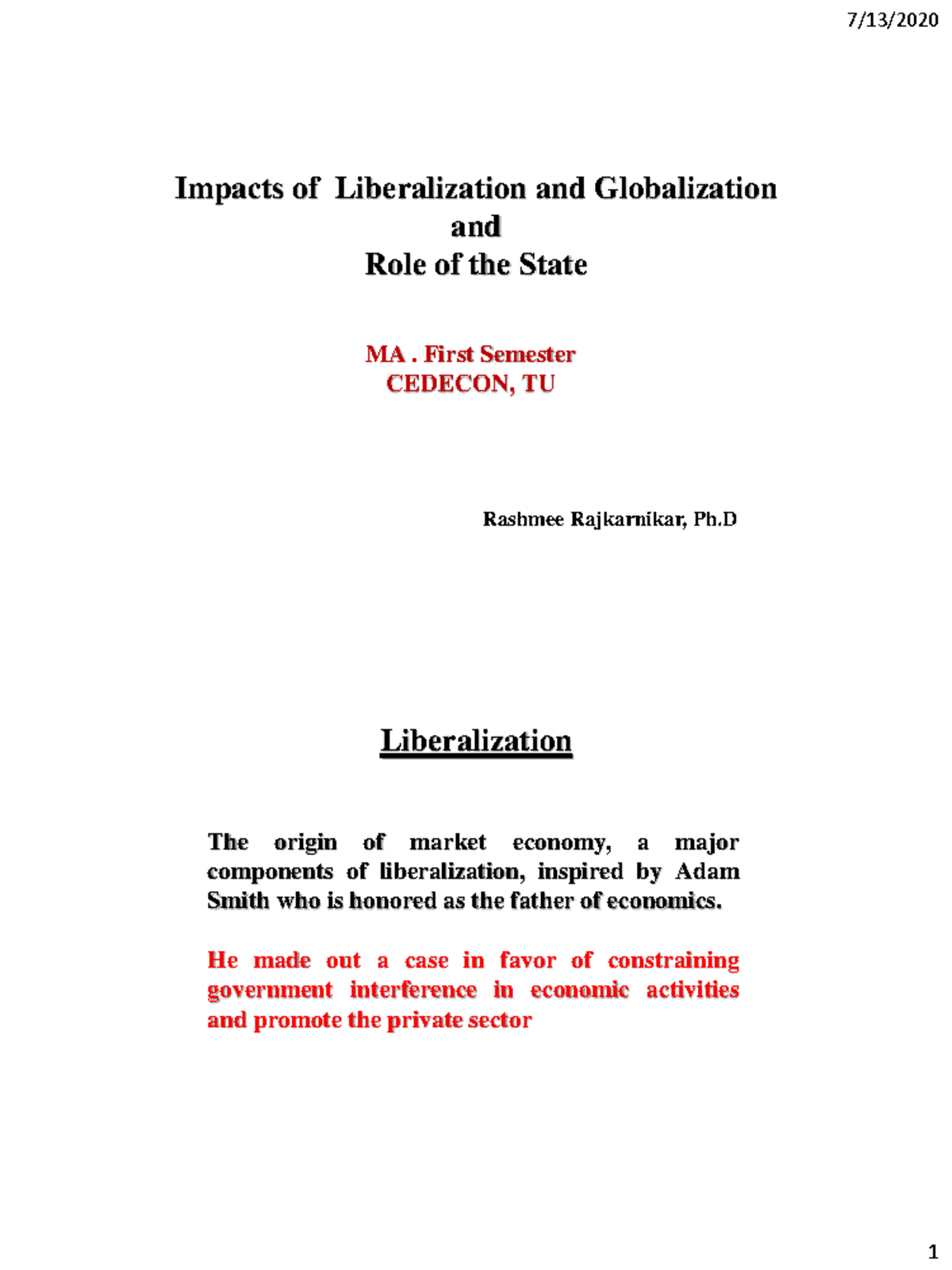 4. Liberalization and Globalization - Impacts of Liberalization and ...