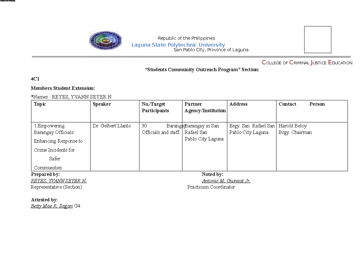 Format-extension-program - COLLEGE OF CRIMINAL JUSTICE EDUCATION ...