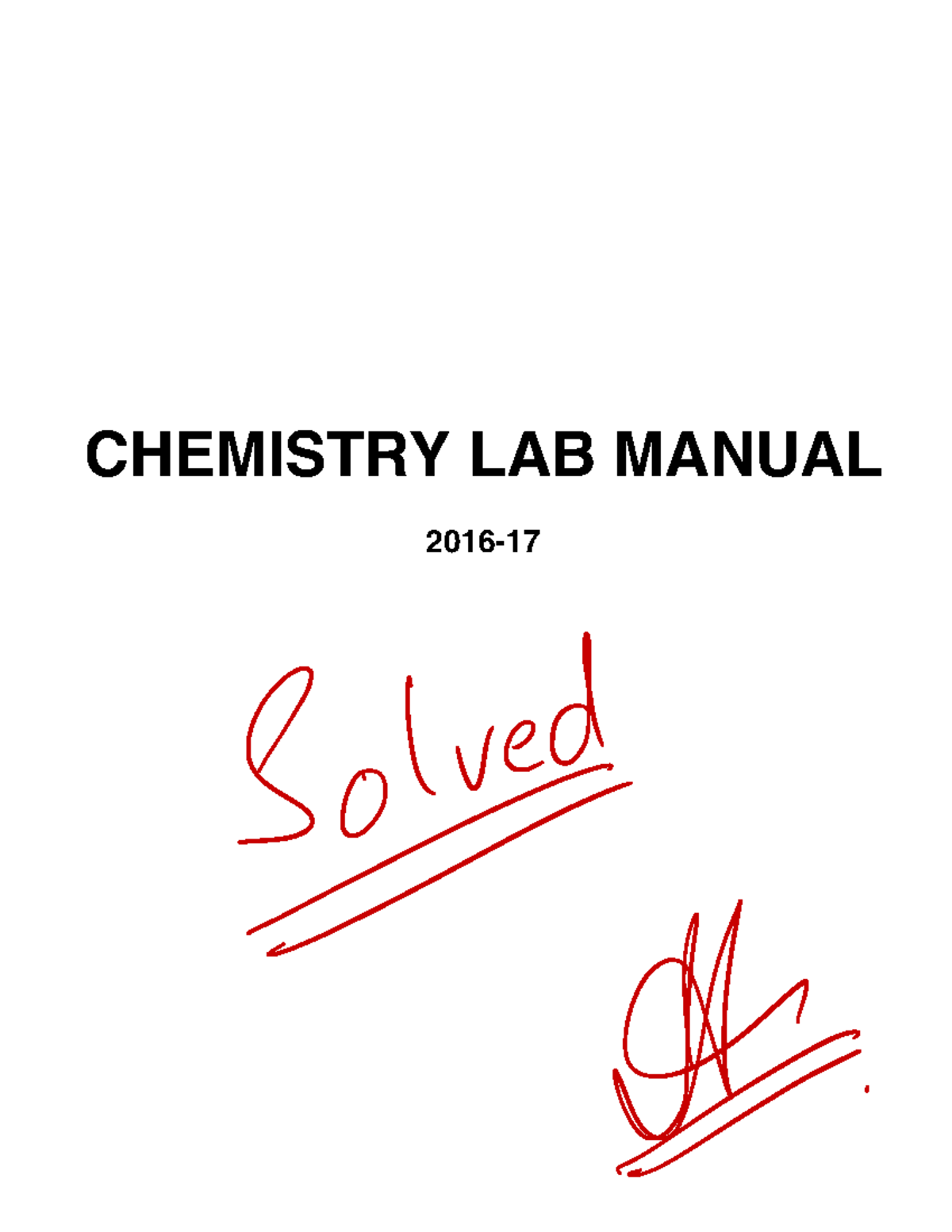 Chem Lab Manual Solved - CHEMISTRY LAB MANUAL 2016- 50¥ e. QUALITATIVE ...