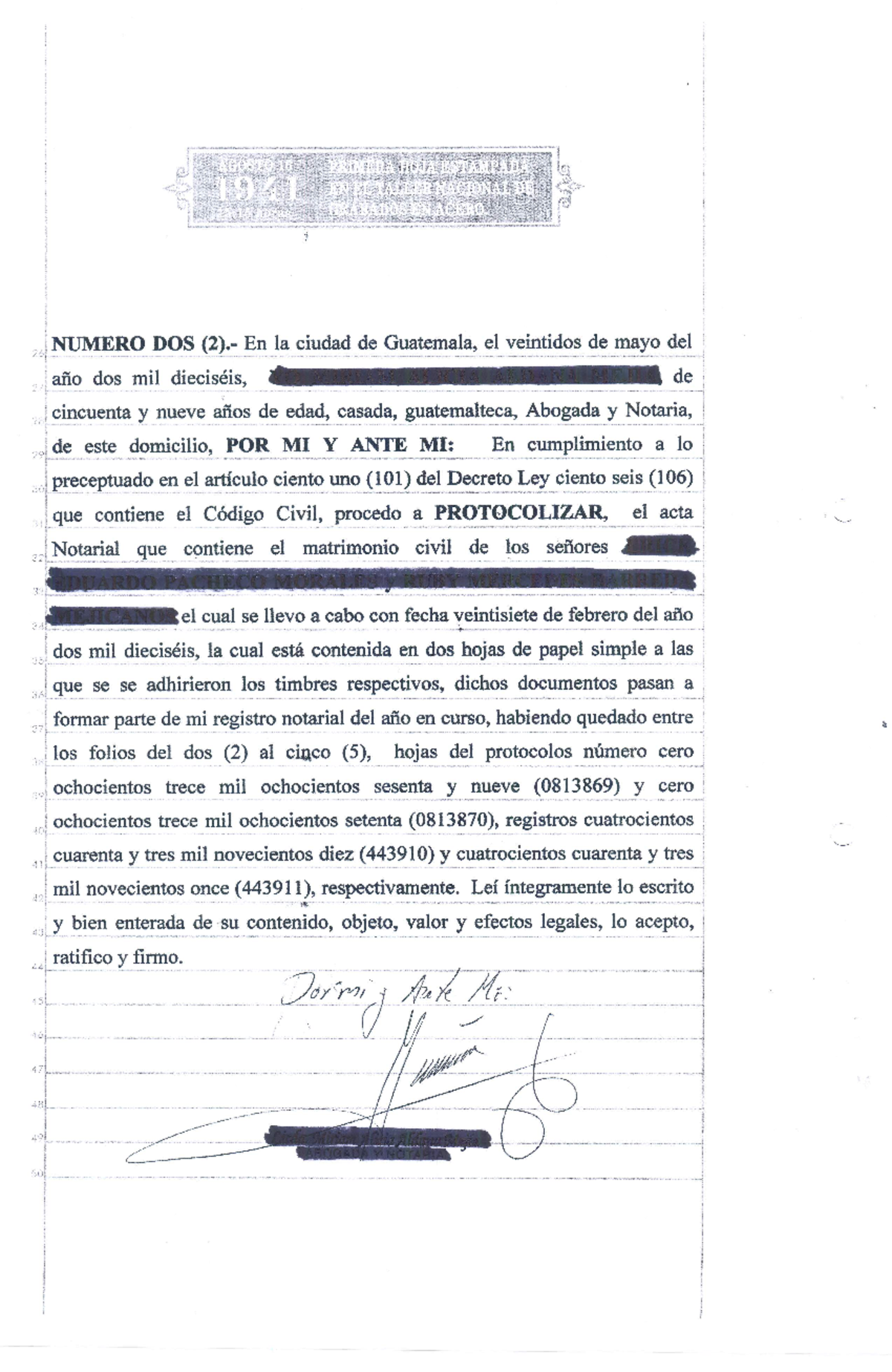 ACTA DE Protocolacion - notarial - Derecho Notarial - Studocu
