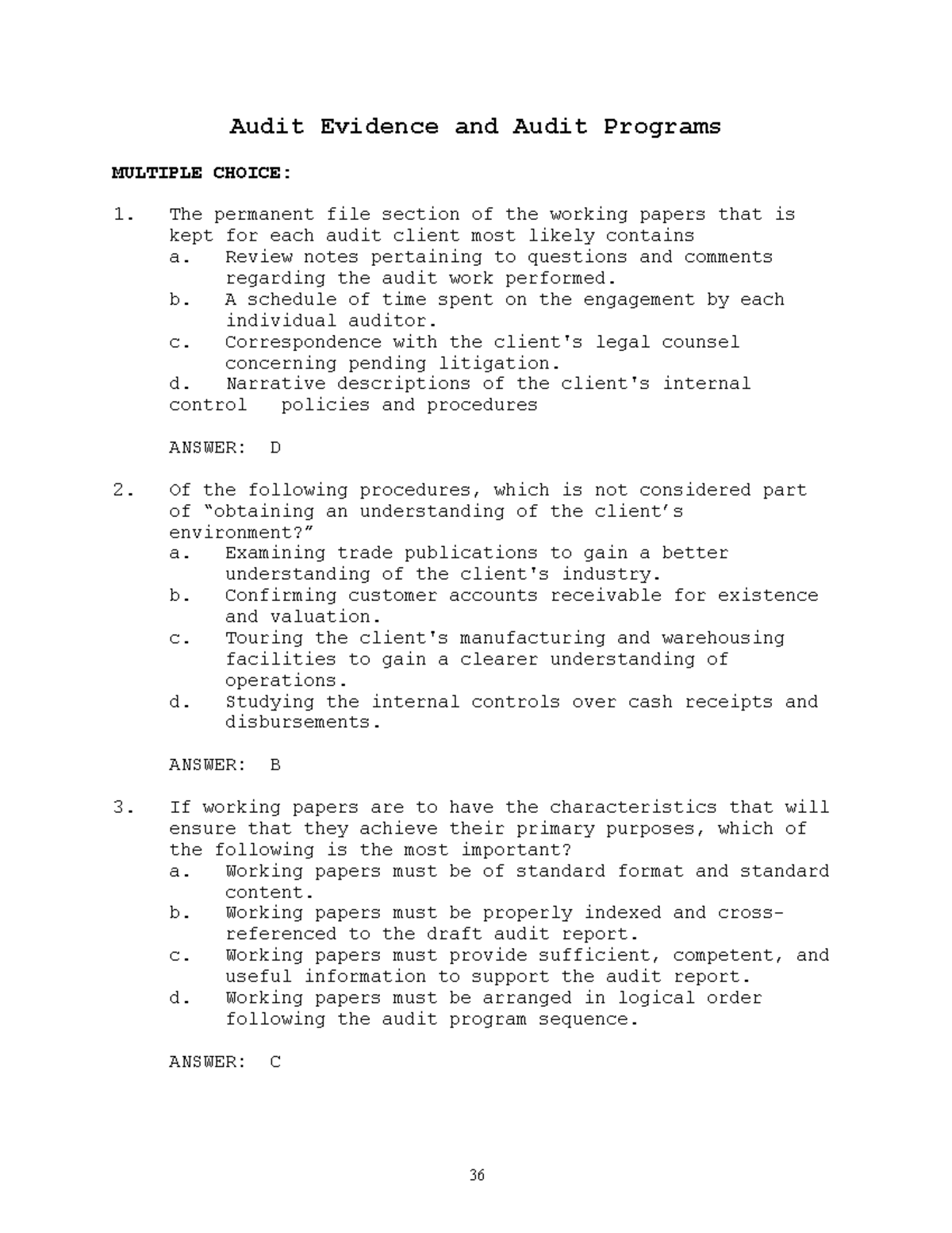 Audit Evidence and Audit Programs - 36 Audit Evidence and Audit ...