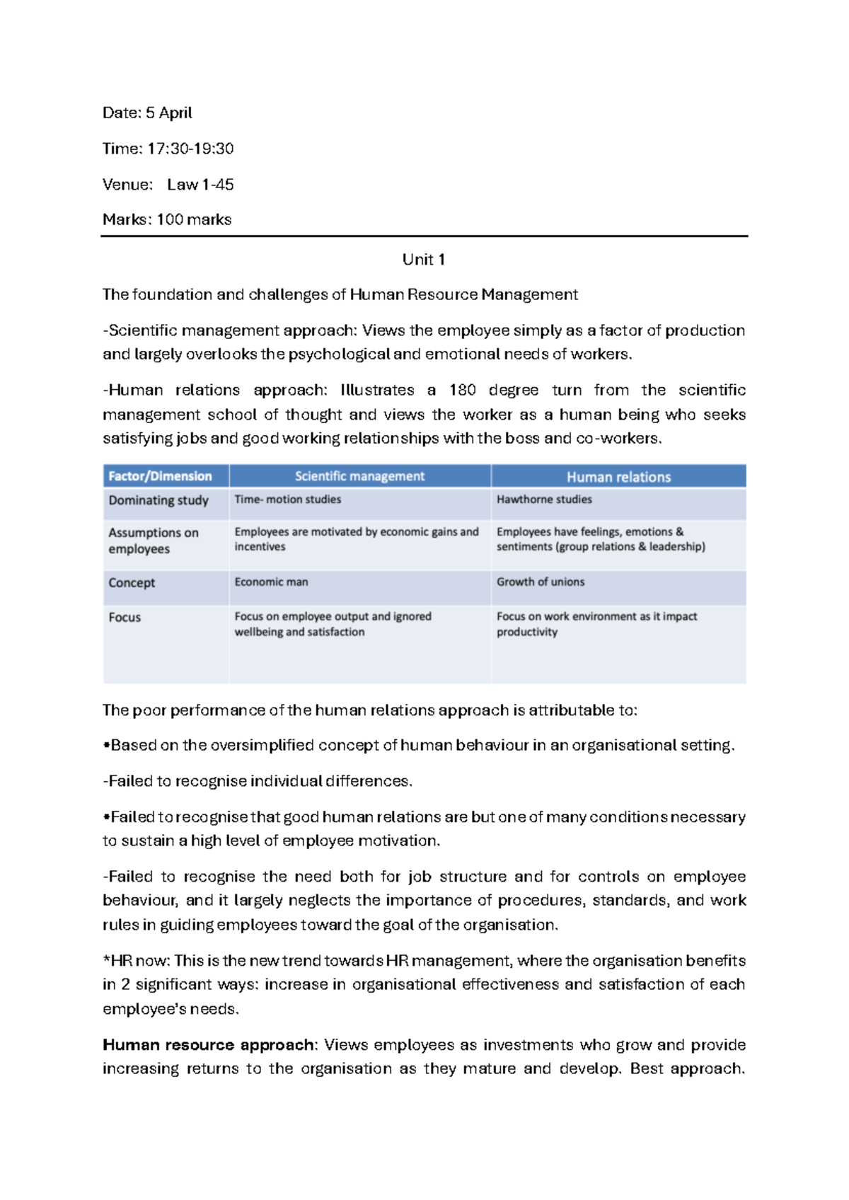 BDO Semester Test 1 - Test 1 notes I compiled - Date: 5 April Time: 17: ...