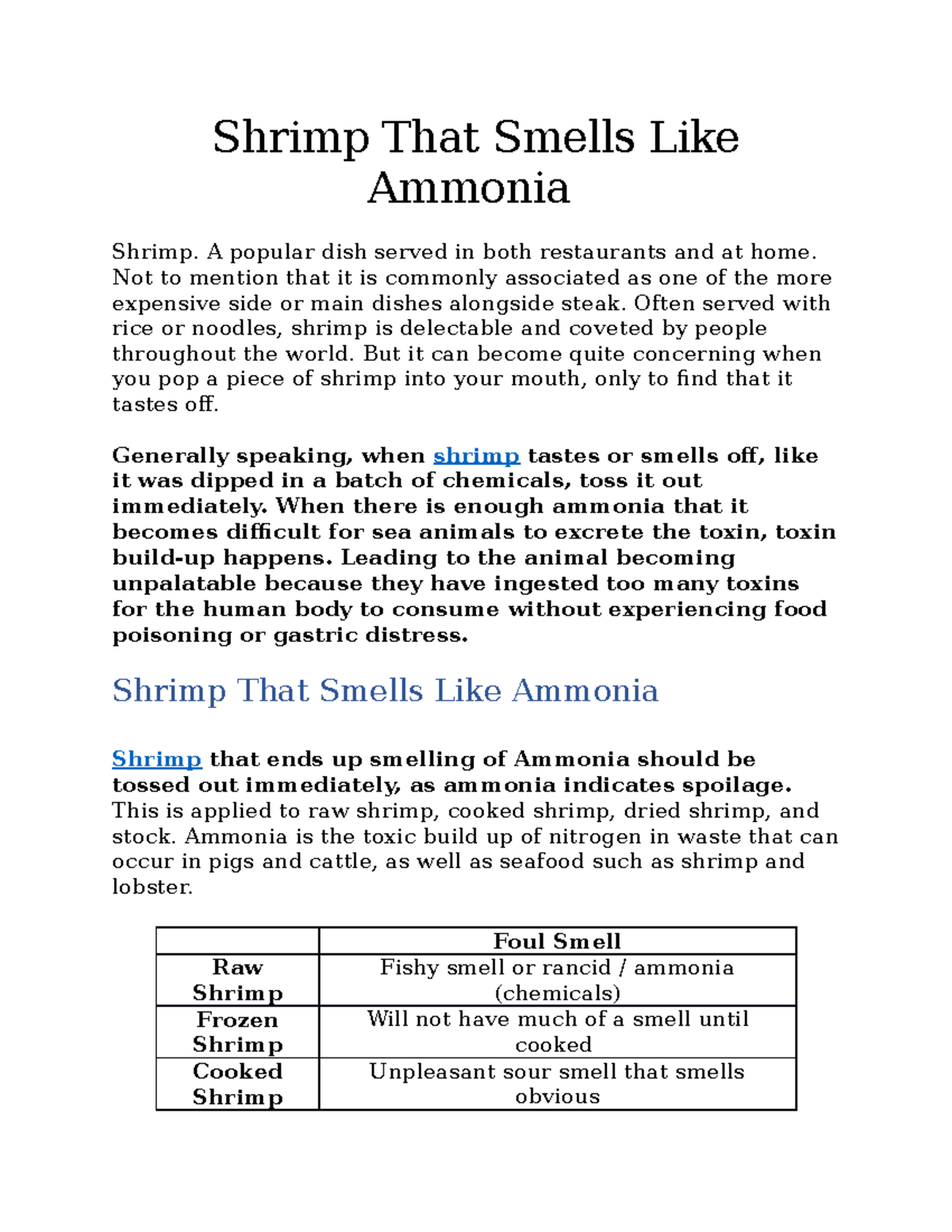 Shrimp That Smells Like Ammonia Final - Shrimp That Smells Like Ammonia ...