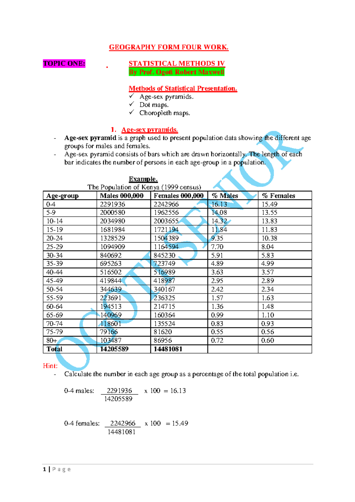Geog Bk4- Ogoti Senior - note for cre - GEOGRAPHY FORM FOUR WORK. TOPIC ...