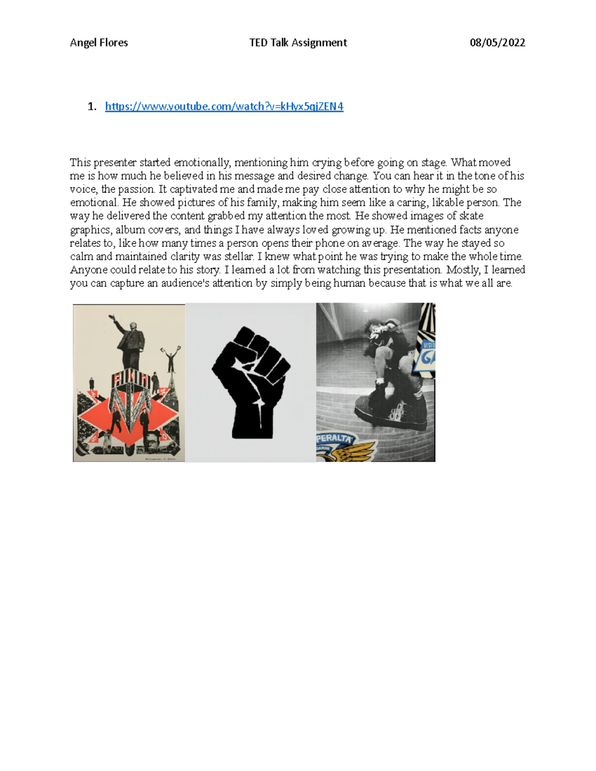 Tedtalkassign - Work assignments. - Angel Flores TED Talk Assignment 08 ...