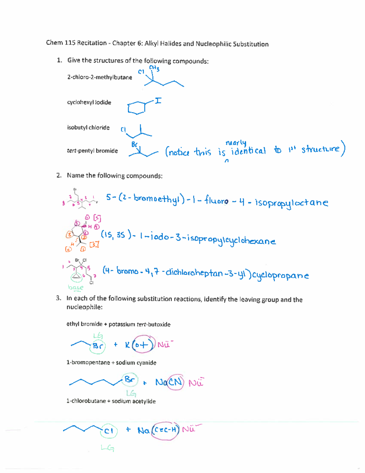 Chapter 6 Answers - Recitation Worksheet Answer Key - Chem 115 ...