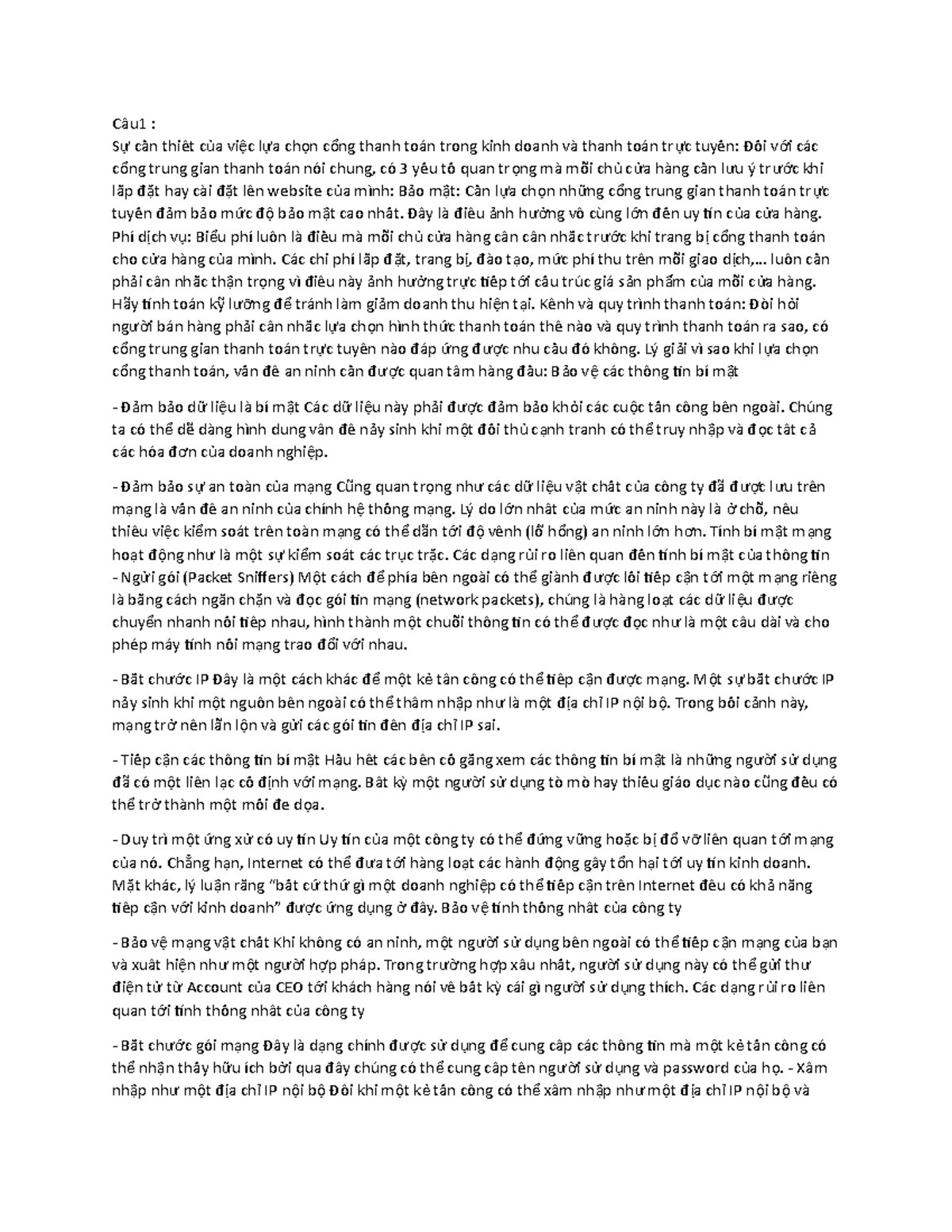 DDphuoc 3Tài liệu thực hành - Câu1 : S câần thiếết c a vi c l a ch n c ng thanh toán trong kinh ...