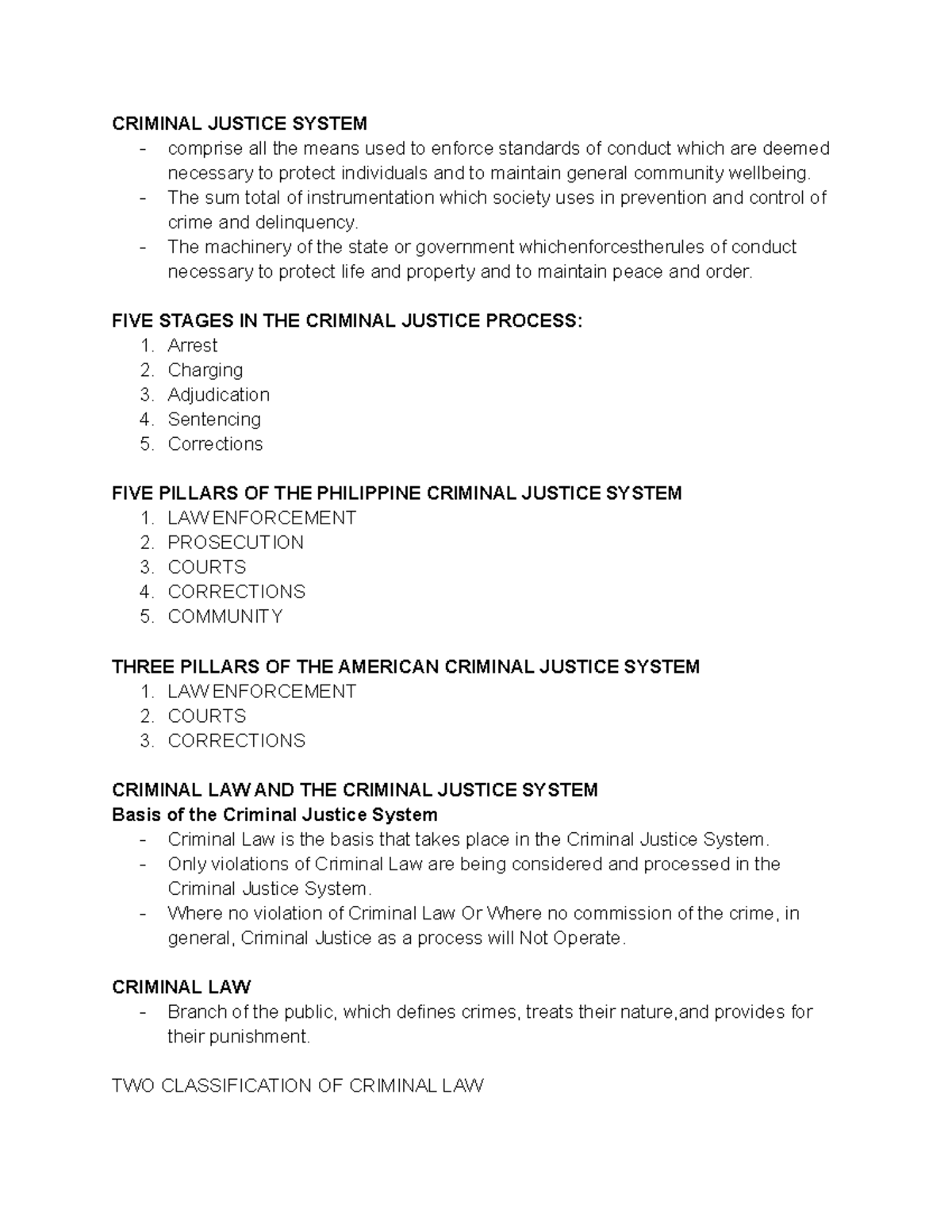 Criminal Justice System - CRIMINAL JUSTICE SYSTEM comprise all the ...