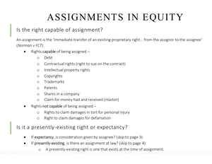 Assignments in Equity 3 - LAWS11-313 - Studocu