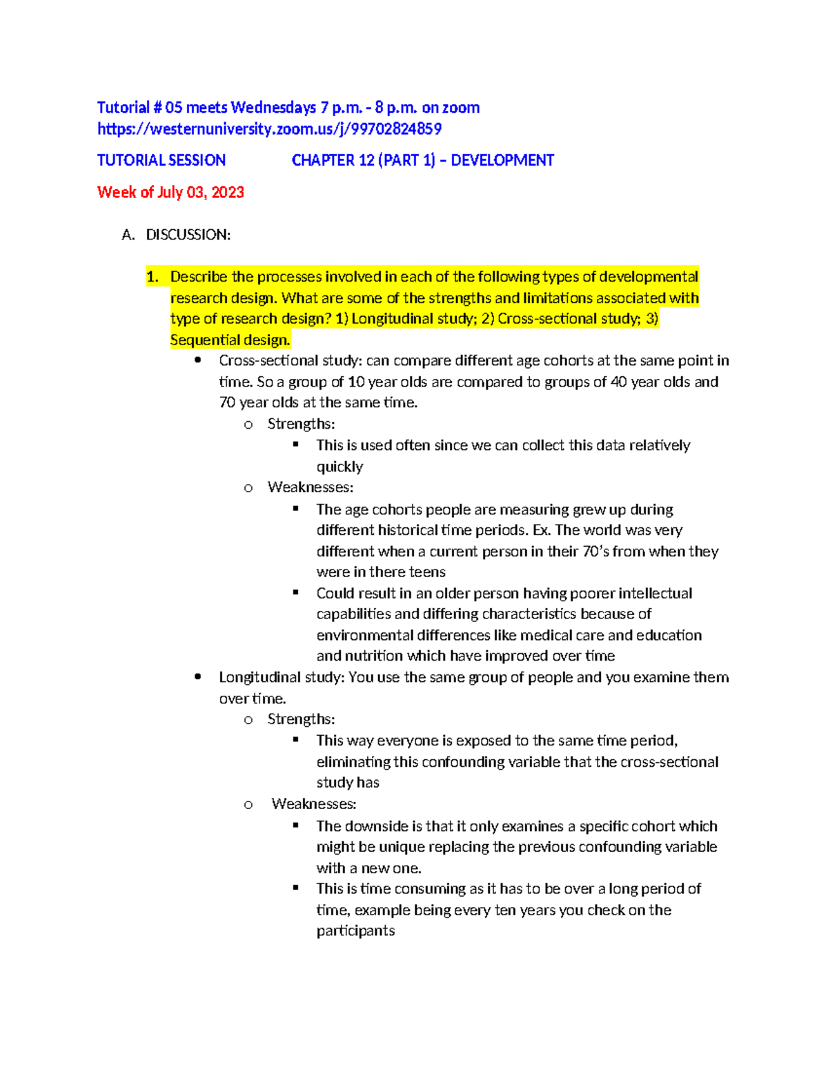 Chapter 12 tutorial discussion and questions - Tutorial # 05 meets ...