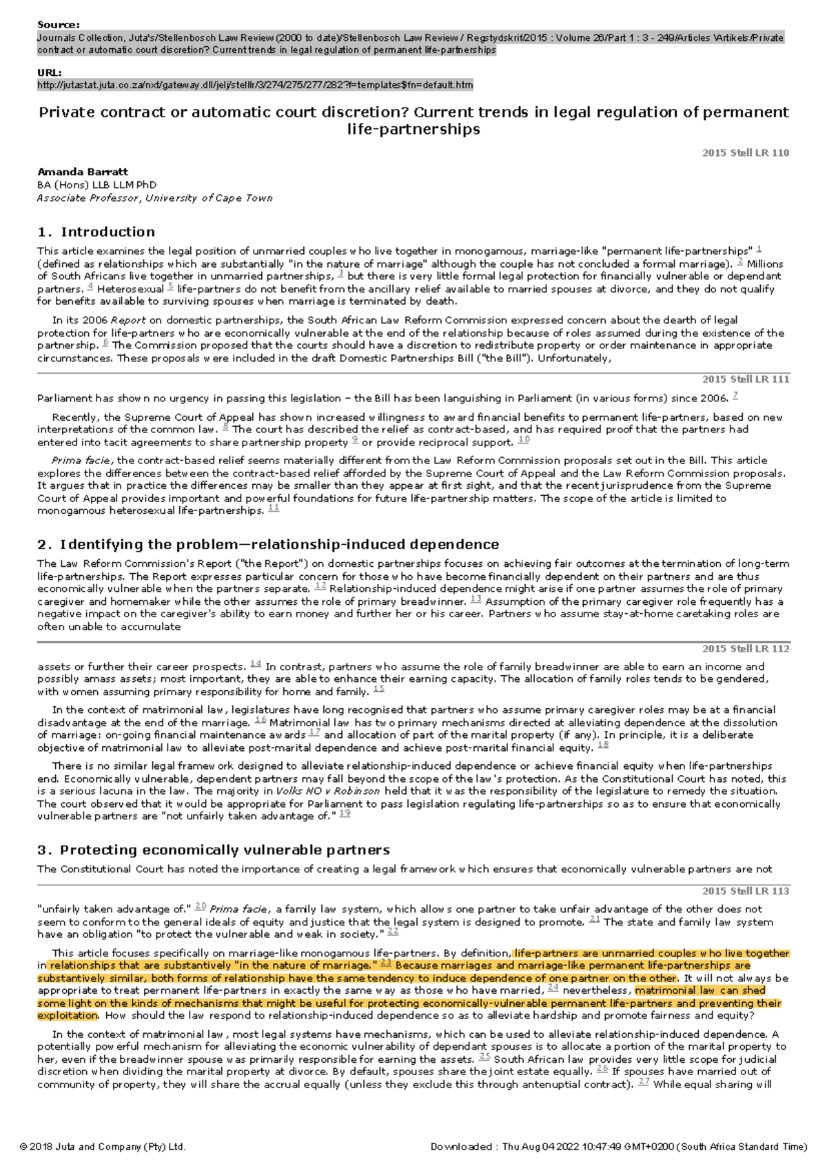 Private contract or automatic court discretion Current trends in legal ...