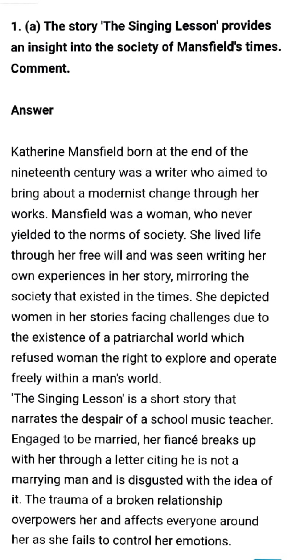 The singing lesson - N/A - Foundation Course In English - Studocu