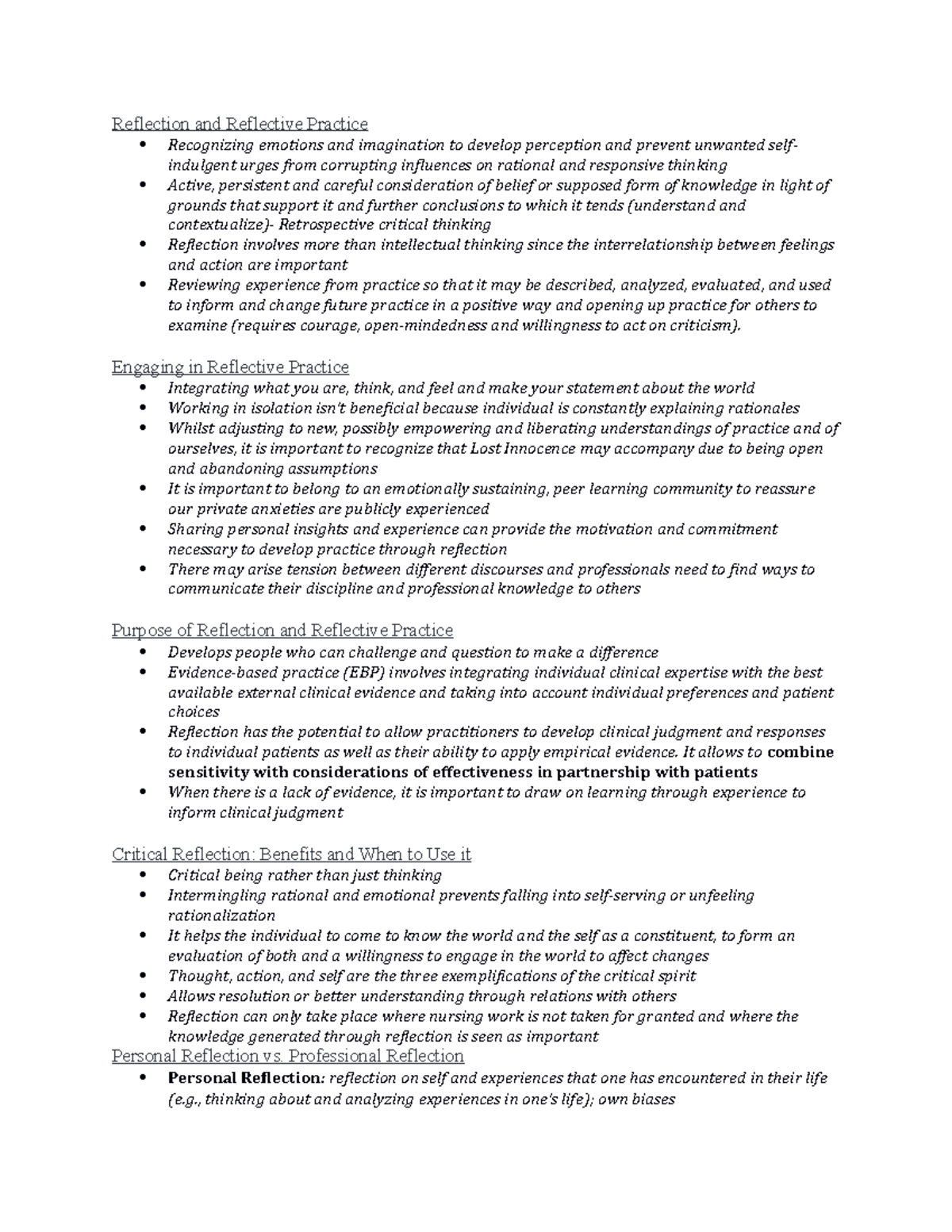 Summary Lecture 1 6 Notes On Readings And Lectures For The Midterm Reflection And
