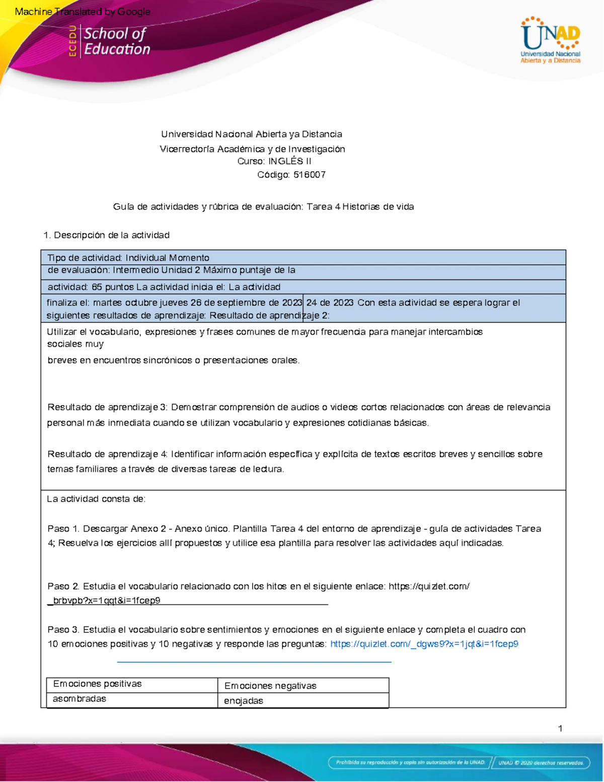 Activity Guide And Evaluation Rubric Unit 2 Task 4 Life Stories 1 Descripción De La