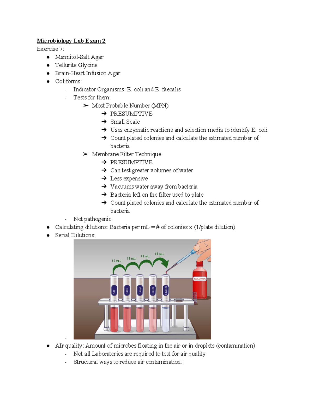 MIC 304 Exam 2 Study Guide - Microbiology Lab Exam 2 Exercise 7 ...