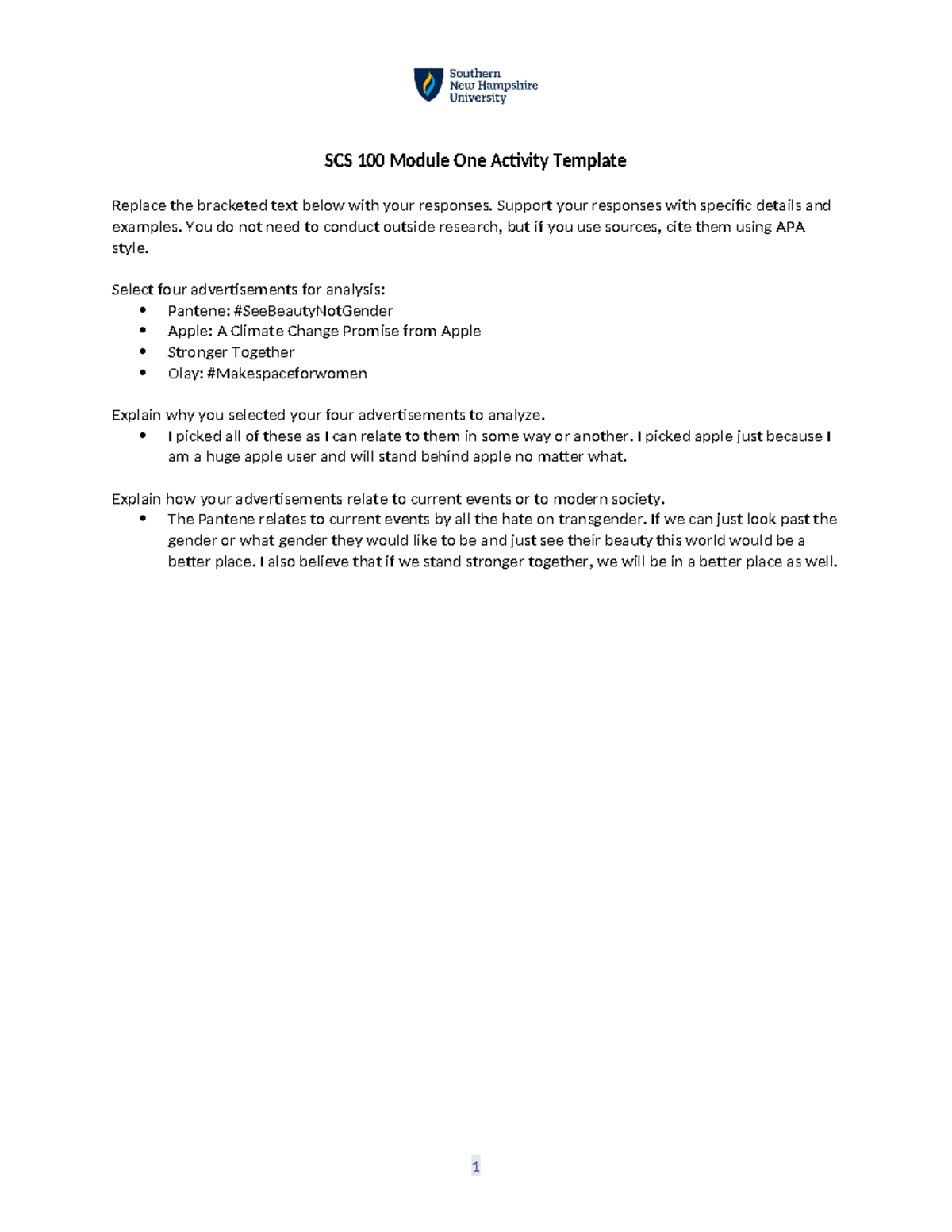 SCS 100 Module One Activity Template (1) - SCS 100 Module One Activity ...