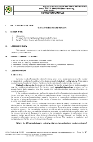 IM13 MECH 02 Moment Equation using Singularity Function - I. UNIT TITLE ...
