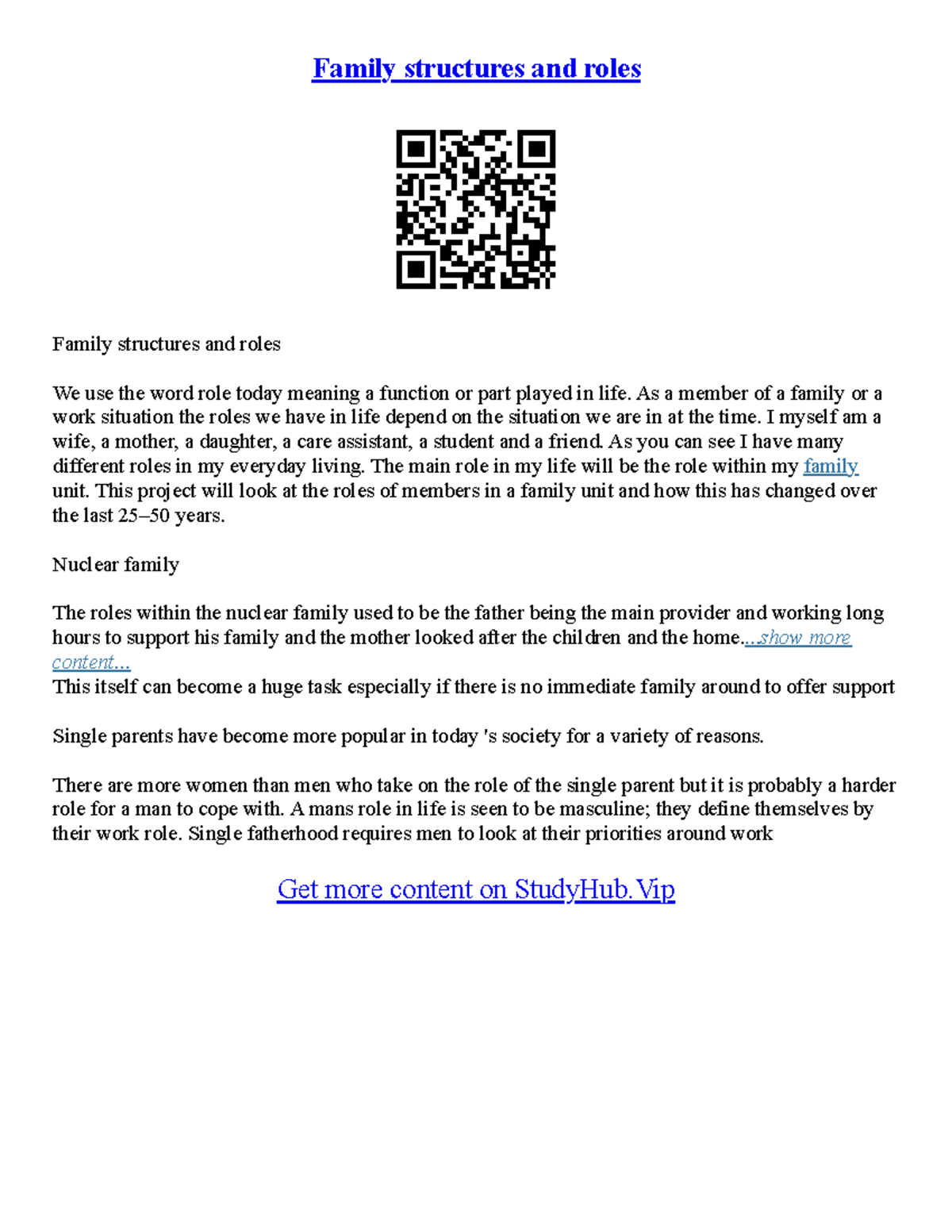 Family Structure Essay - Family structures and roles Family structures ...