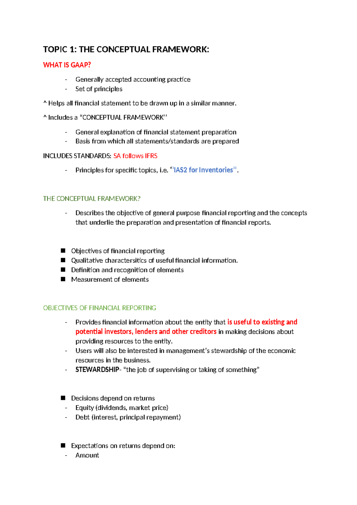 Topic 1- the conceptual framework[chap 4] - TOPIC 1: THE CONCEPTUAL ...