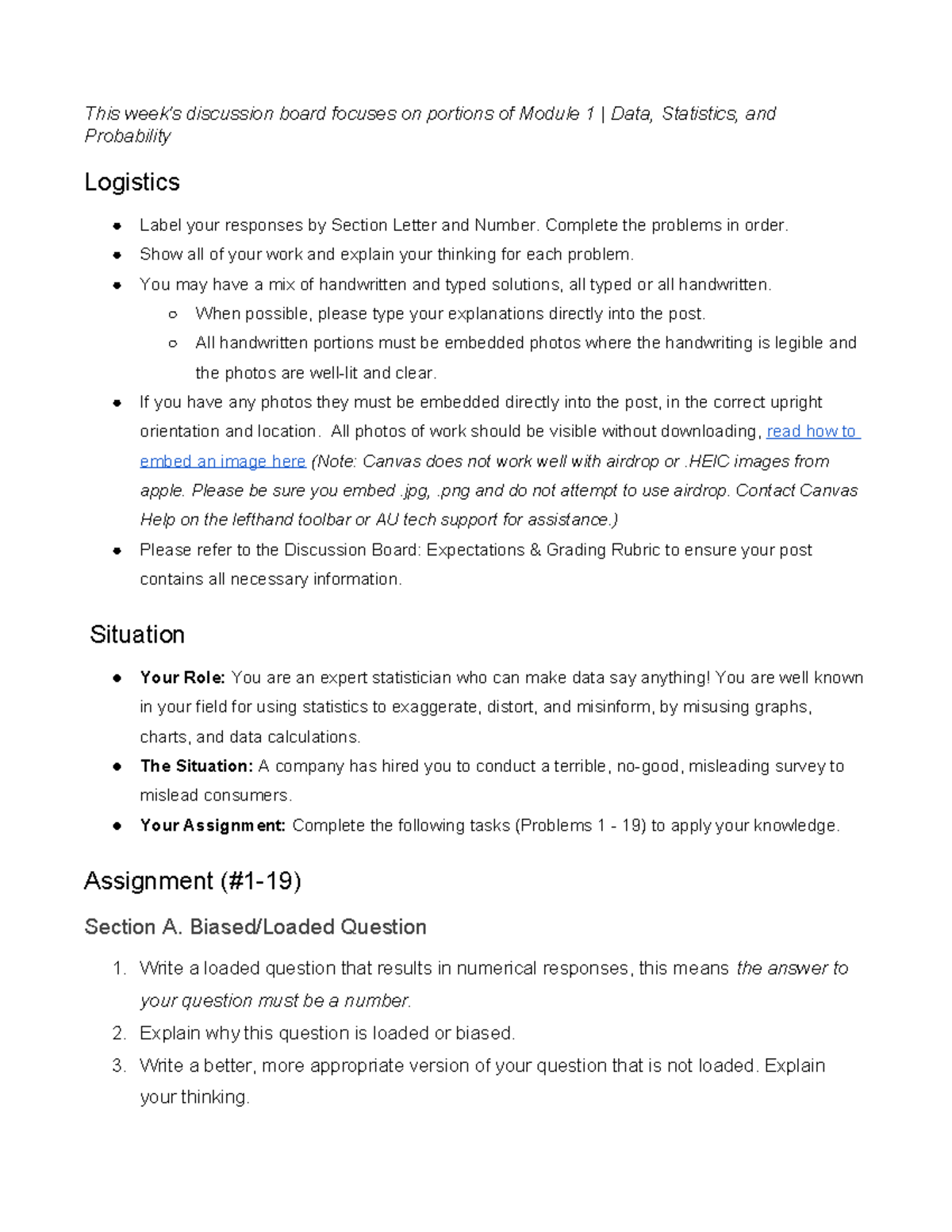 MA141+Discussion+Board+1 - This week's discussion board focuses on portions of Module 1 | Data ...