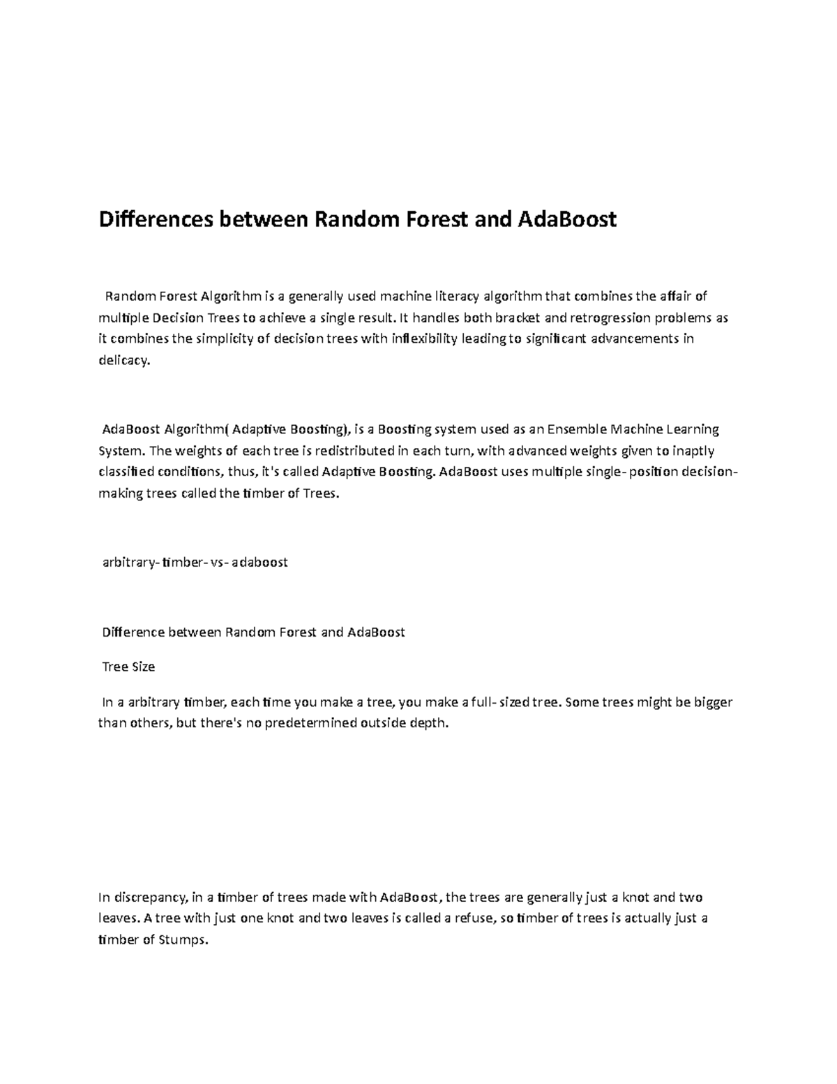 Differences Between Random Forest And Ada Boost Differences Between Random Forest And Adaboost