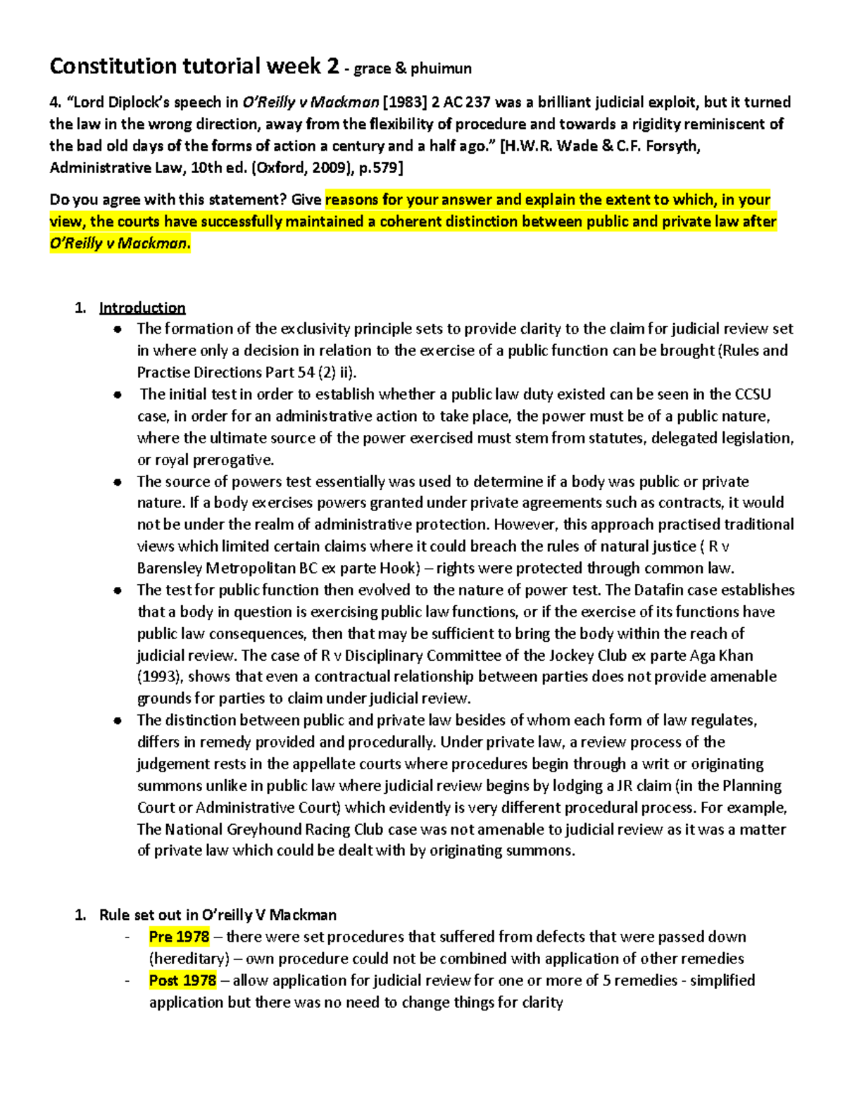 Tutorial 2 Question 4 try - Constitution tutorial week 2 - grace ...