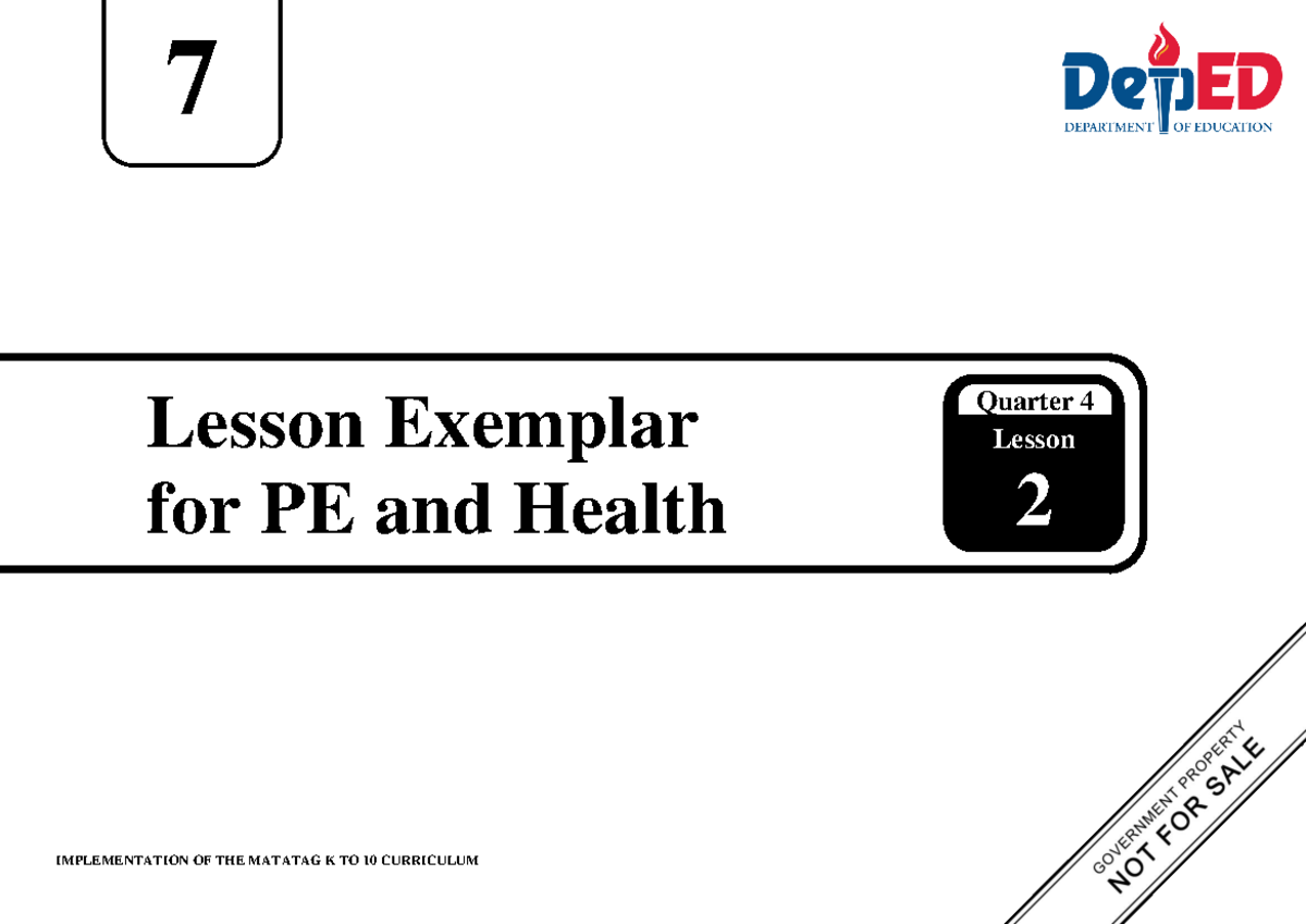 Q4 LE PEH 7 Lesson 2 Week 3 - IMPLEMENTATION OF THE MATATAG K TO 10 CURRICULUM 7 Lesson Exemplar ...