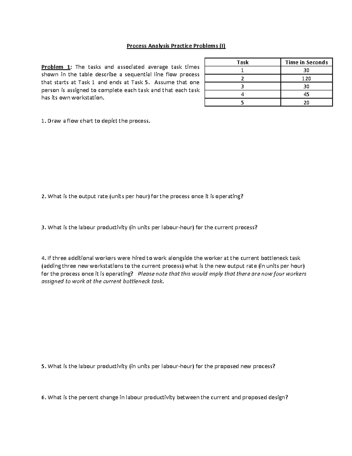 Practice Problems Process Analysis I Process Analysis Practice practice-problems-process-analysis-i-process-analysis-practice