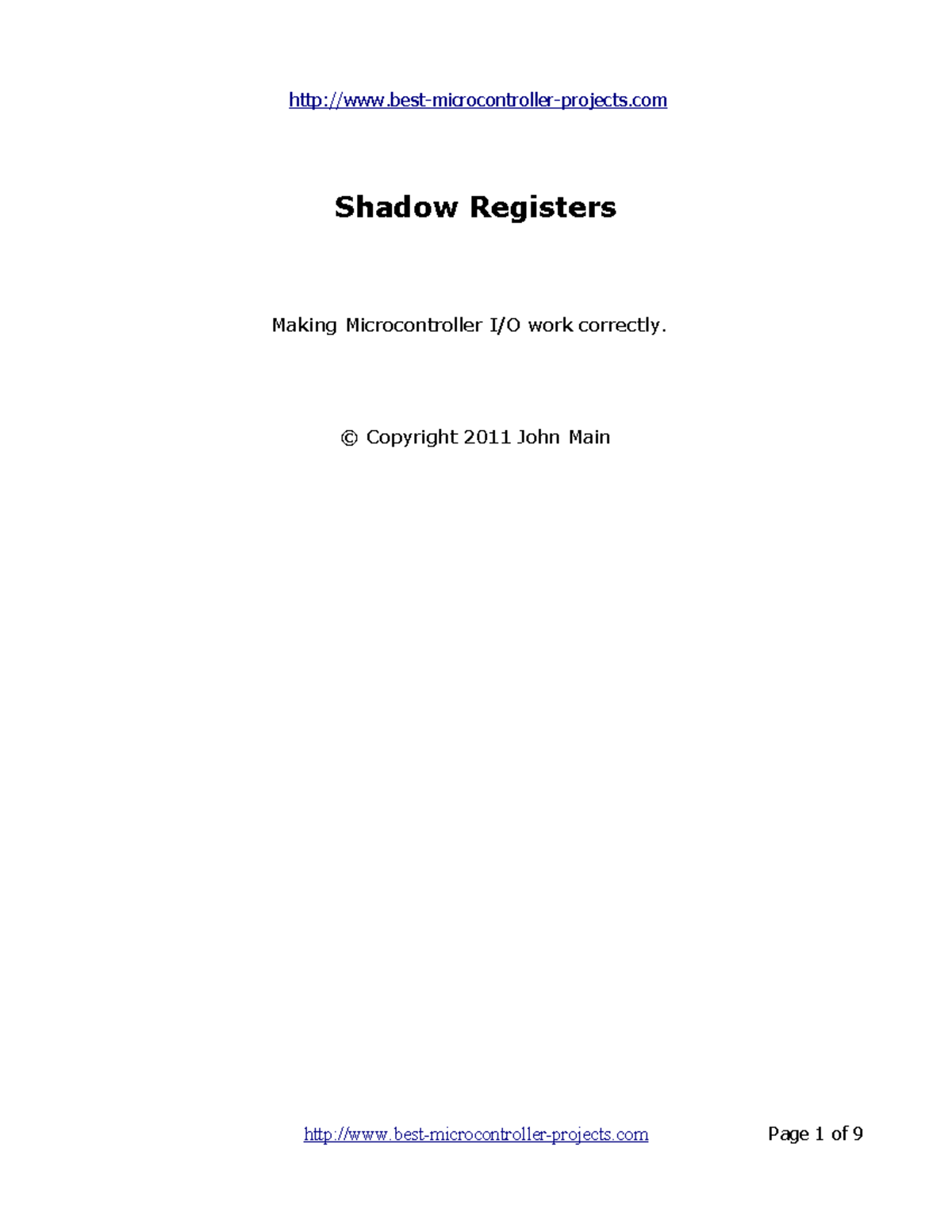Shadow-registers - Shadow Registers Making Microcontroller I/O work ...