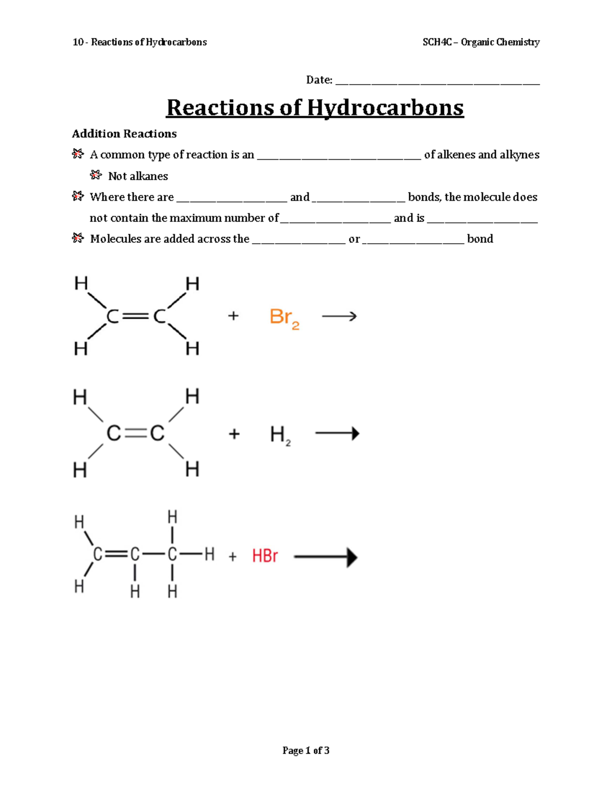 10 - Reactions of Hydrocarbons - Studocu