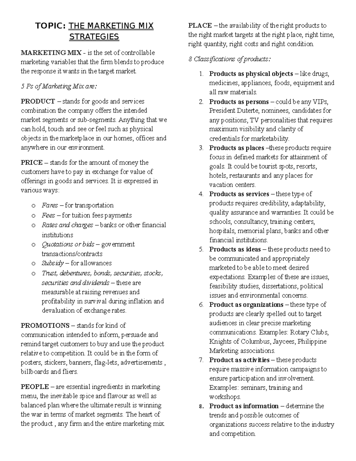 Lecture Notes 6 - some of my information in marketing management ...