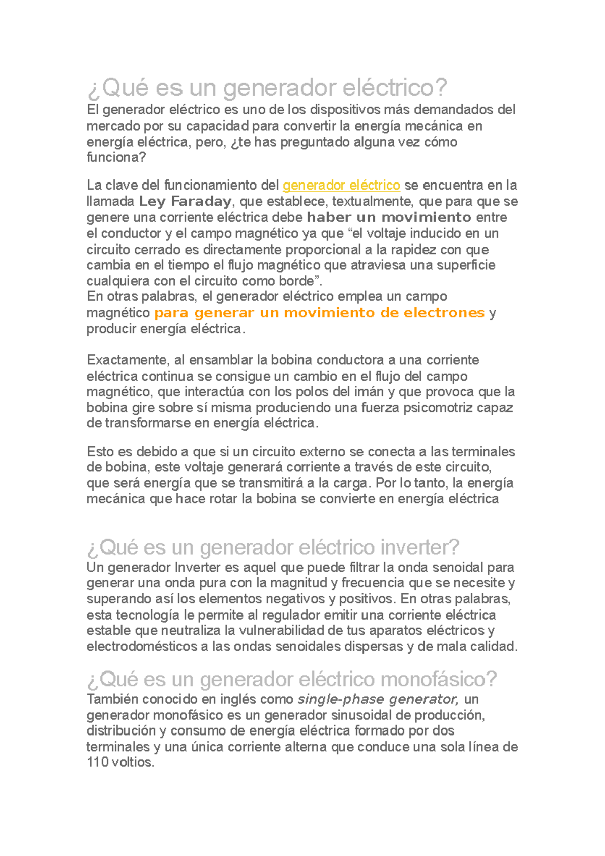 Generador eléctrico 2 - energia simple 2 - ¿Qué es un generador ...